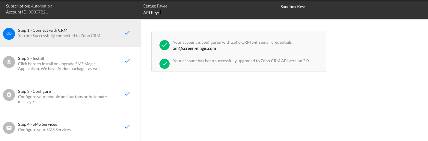 Sign In Using Zoho CRM - SMS-Magic Web Portal