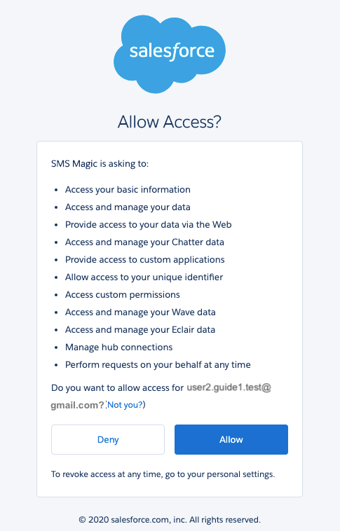 Sign In Using Salesforce CRM - SMS-Magic Web Portal