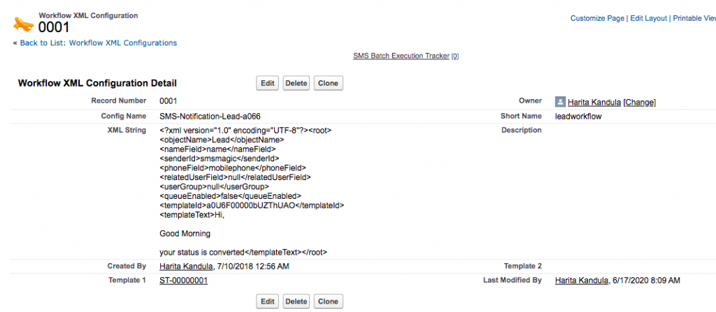 SMS Template in 'SMS On Workflow' Addon Configuration - SMS-Magic ...