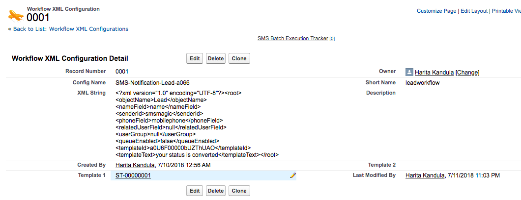 SMS Template in 'SMS On Workflow' Addon Configuration - SMS-Magic ...
