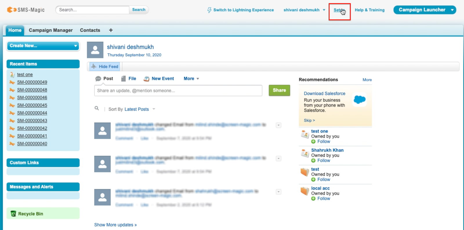 SMS-Magic App on Gmail - SMS-Magic Salesforce Documentation