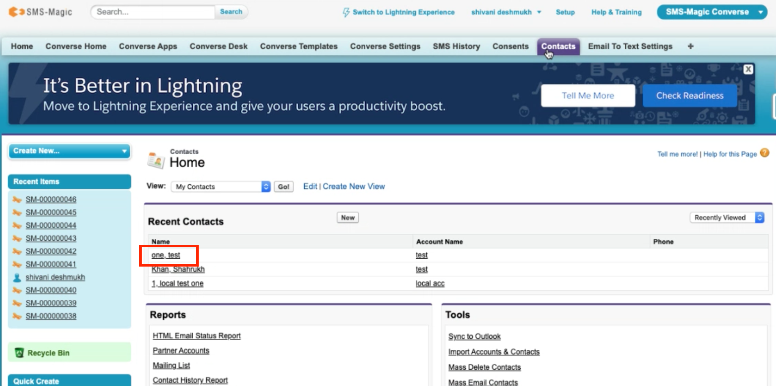 SMS-Magic App on Outlook - SMS-Magic Salesforce Documentation