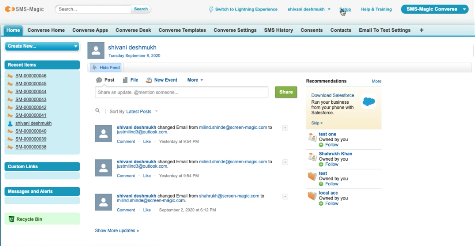 SMS-Magic App on Outlook - SMS-Magic Salesforce Documentation