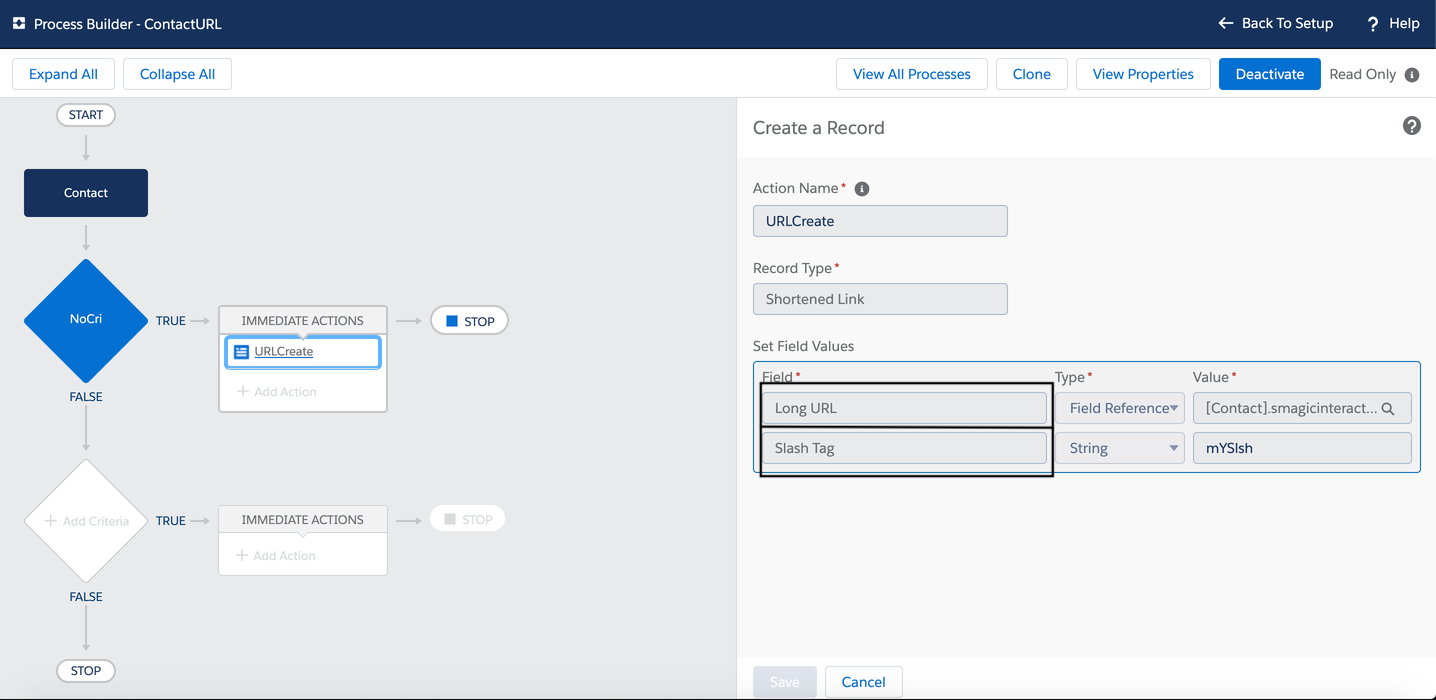 Automation of URL Shortening - SMS-Magic Salesforce Documentation