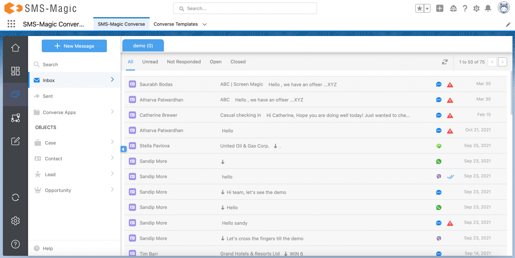 How to Use Custom Inbox - SMS-Magic Salesforce Documentation
