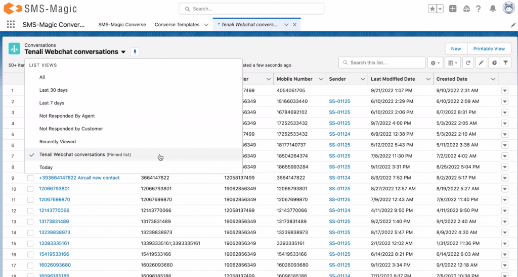 How to Use Custom Inbox - SMS-Magic Salesforce Documentation