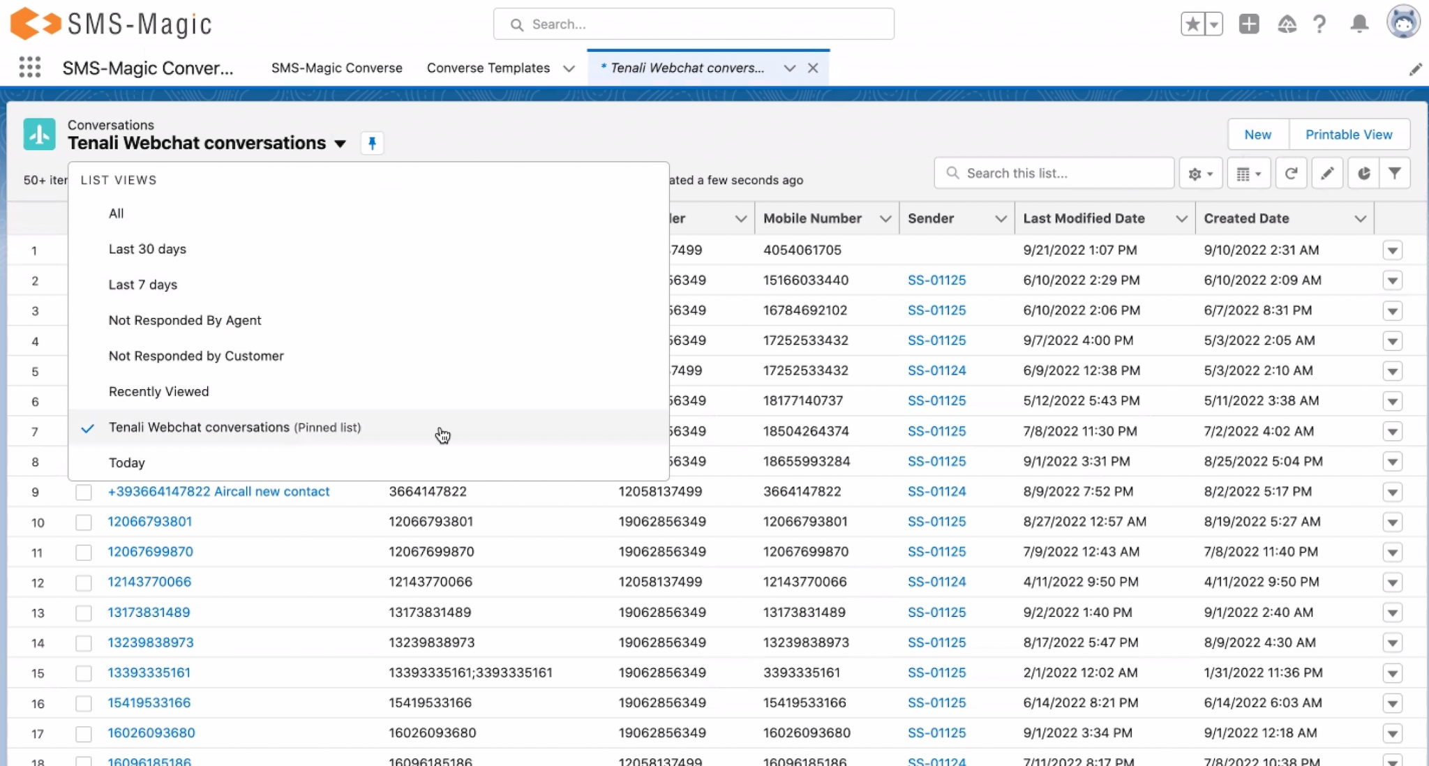 How to Use Custom Inbox - SMS-Magic Salesforce Documentation