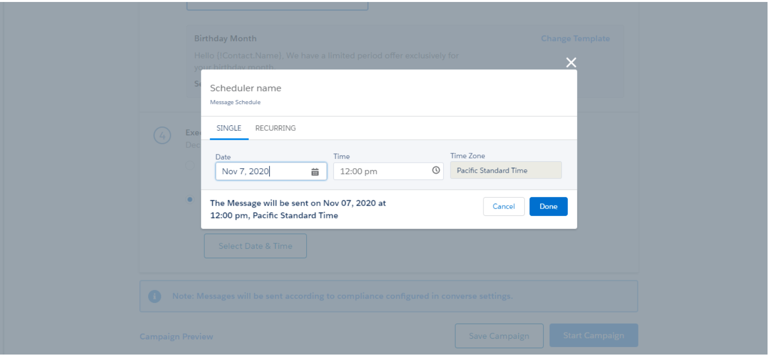 Schedule Campaigns - SMS-Magic Salesforce Documentation