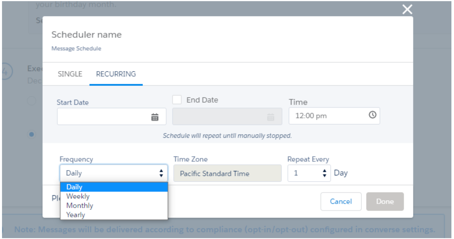 Schedule Campaigns - SMS-Magic Salesforce Documentation