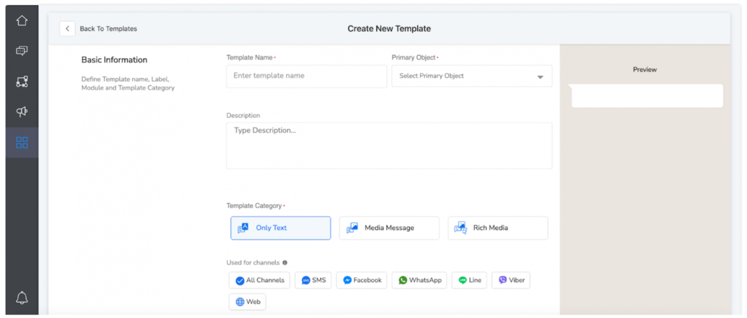 Create a New Template - SMS-Magic Salesforce Documentation