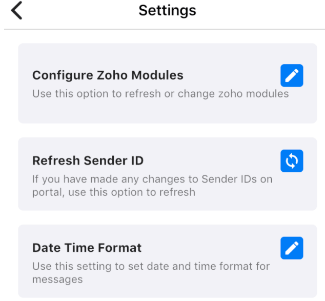 Settings - SMS-Magic Zoho Documentation