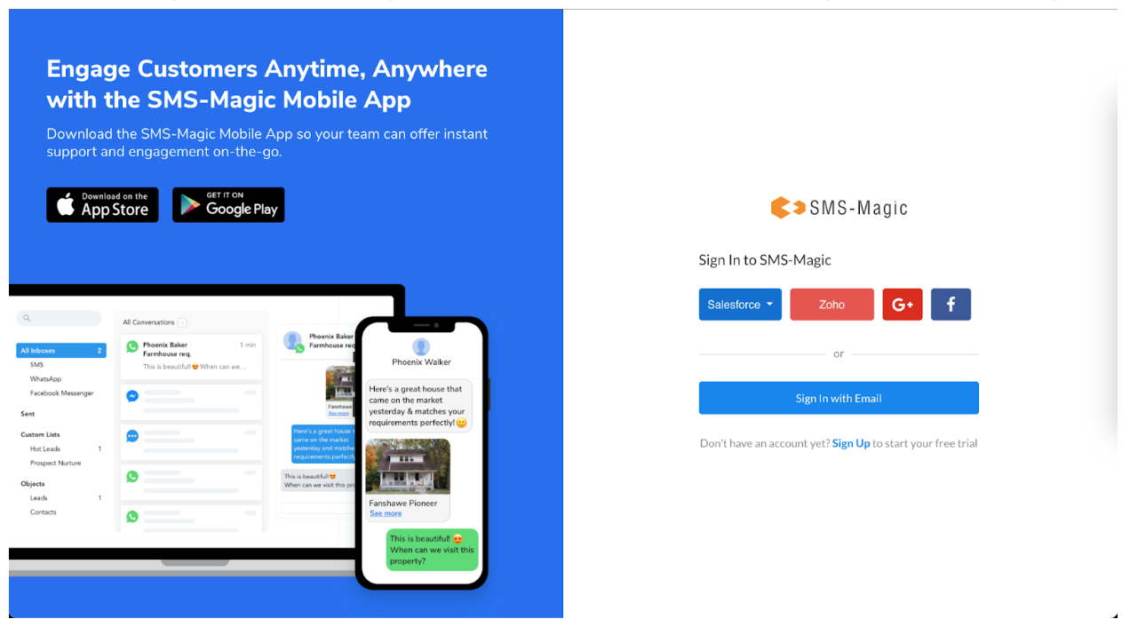 Getting Started (Integration and Connecting Numbers) - SMS-Magic Zoho Documentation